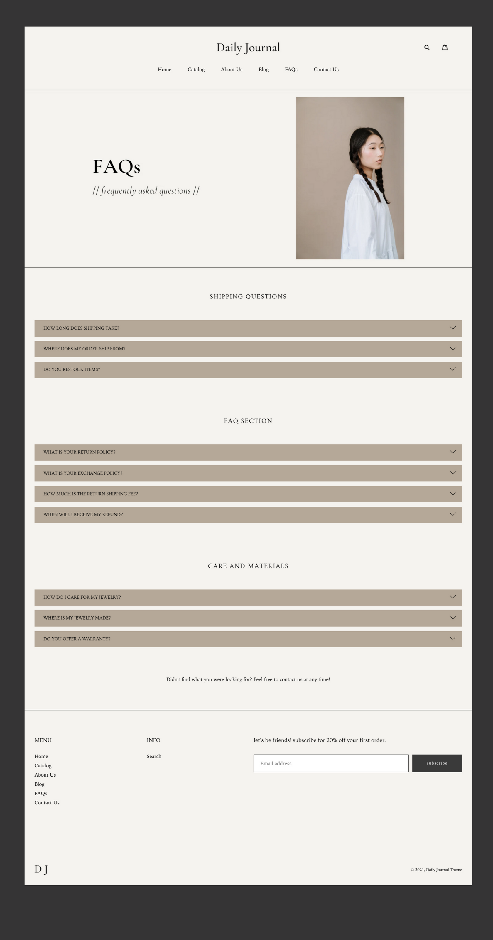 Daily Journal | Minimal Shopify Theme – Easy Website Themes