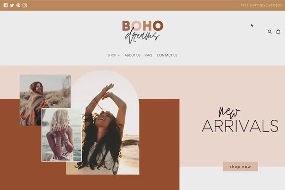 Boho Dreams | Boho Shopify Theme Template – Easy Website Themes